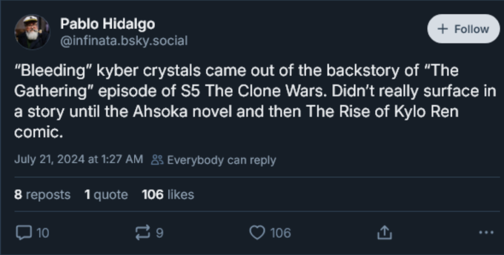 Pablo Hidalgo Reveals the Origins of the Kyber Crystal Bleeding Concept ...