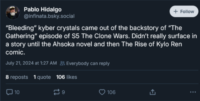 Pablo Hidalgo Reveals the Origins of the Kyber Crystal Bleeding Concept - May 4 Be With You