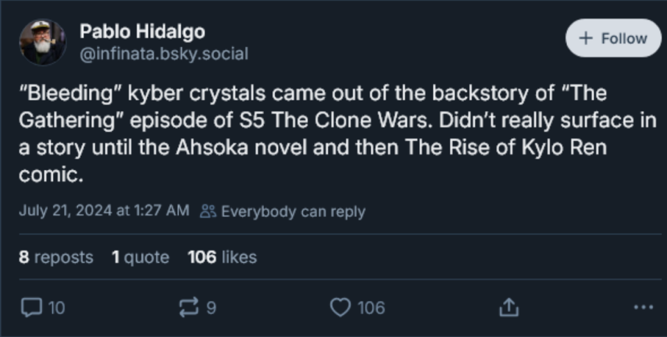 Pablo Hidalgo Reveals the Origins of the Kyber Crystal Bleeding Concept ...